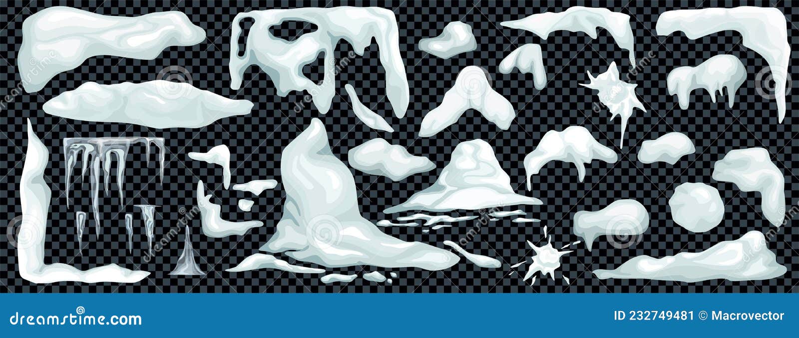 Snow Snowdrift Transparent Set Stock Vector - Illustration of season ...