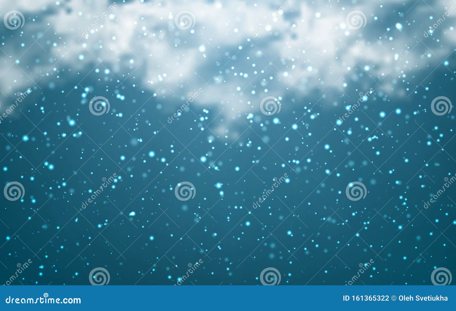 Snow with Snowflakes and Clouds on Transparent Background. Falling Snow ...