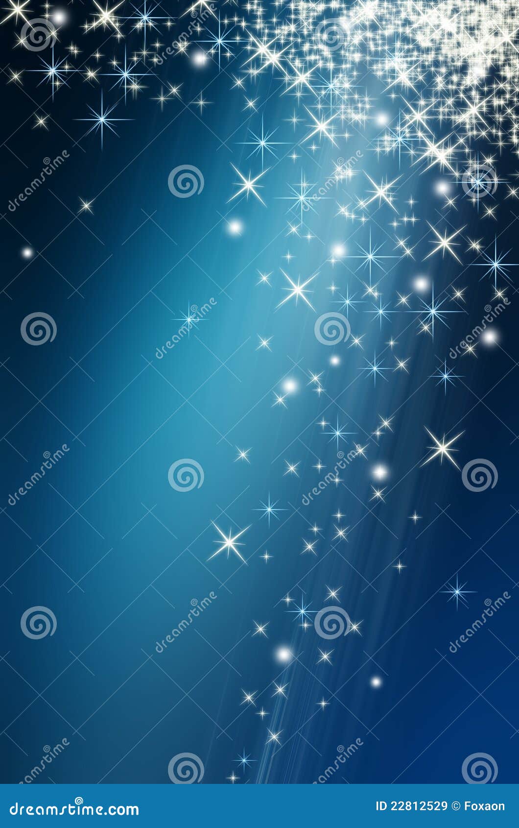 Snow and Star on Blue Background Stock Illustration - Illustration of ...