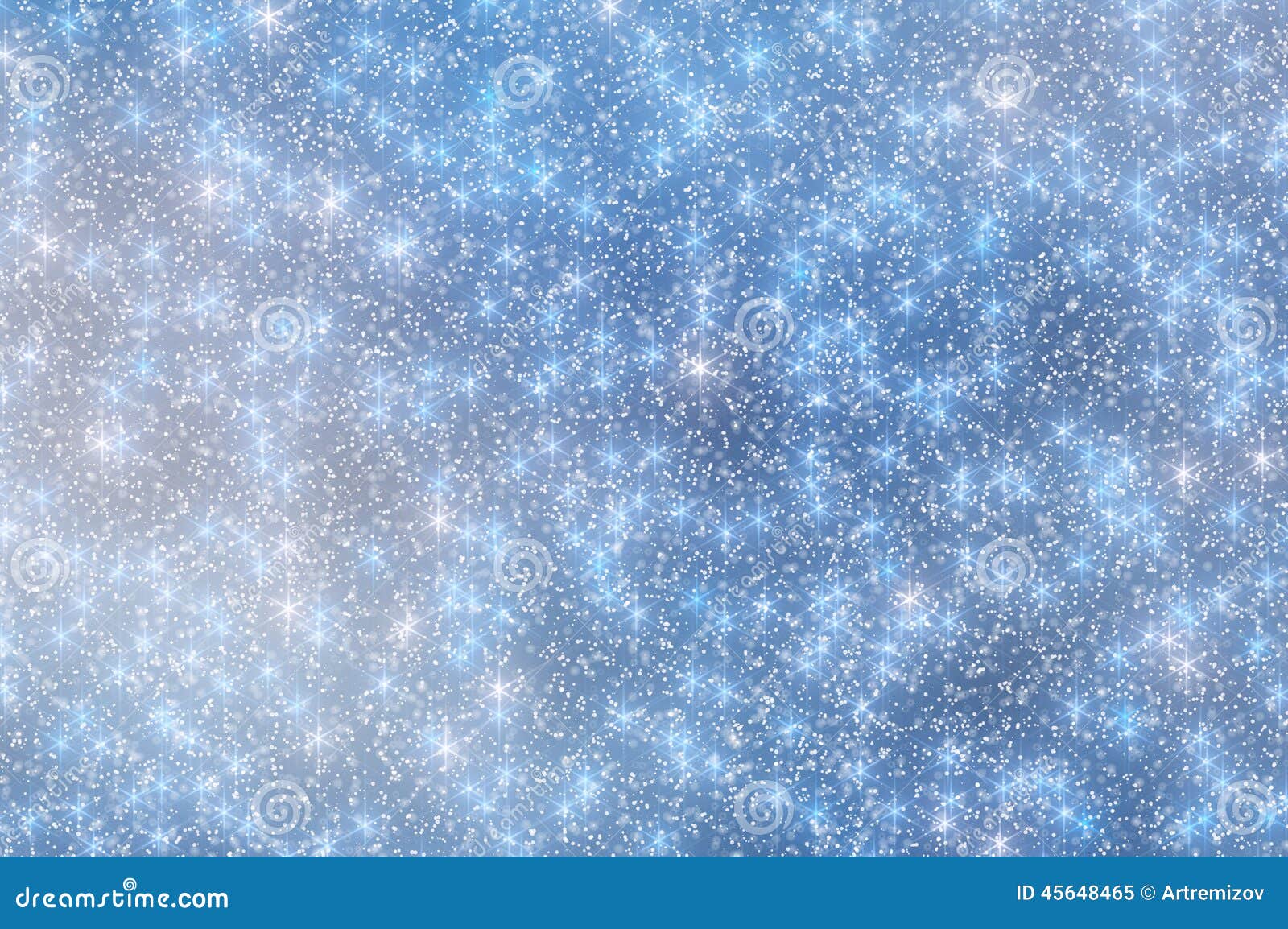 Snow And Stars Are Falling Background Of Blue Luminous Rays. Cartoon ...