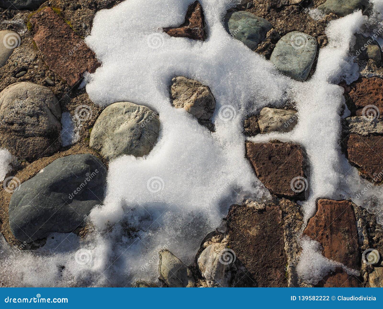 Snow and stones stock photo. Image of cold, texture - 139582222