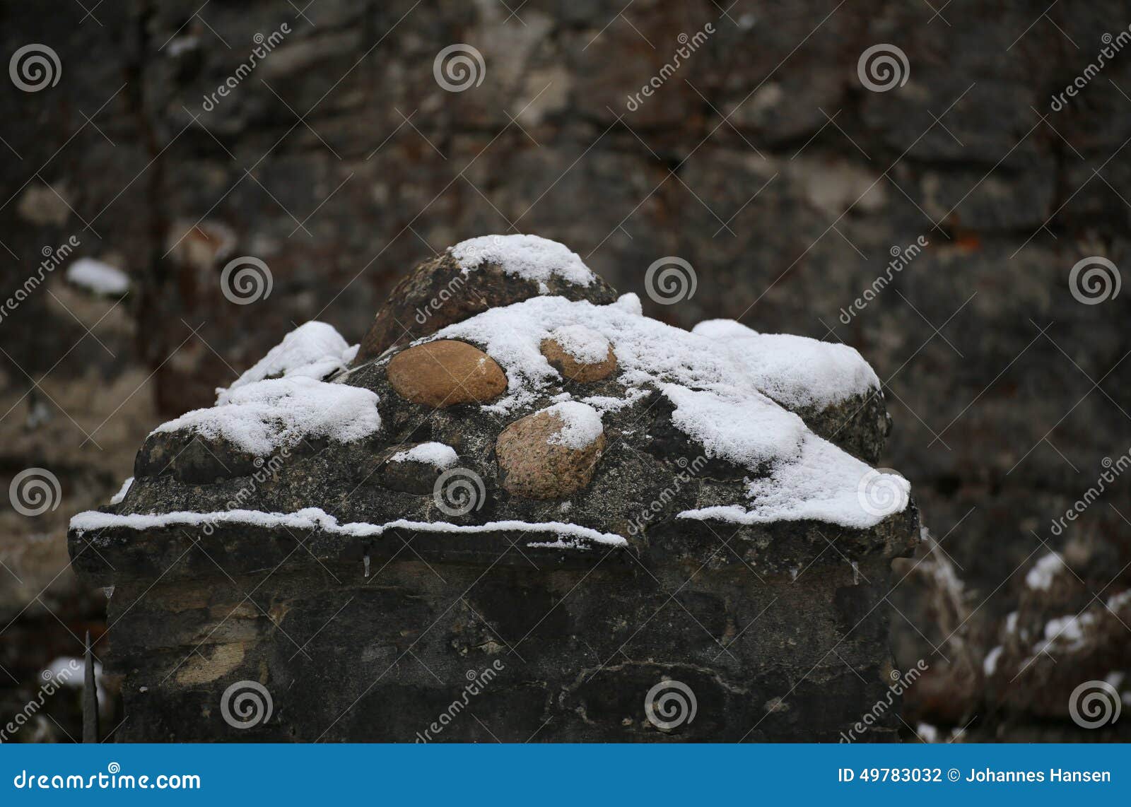 Snow on Stones stock photo. Image of defocused, century - 49783032