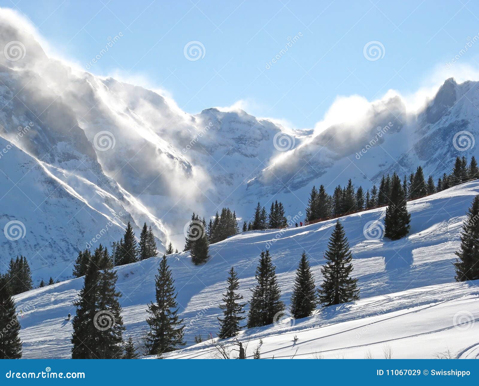 Snow storm in the alps stock image. Image of mount, landscape - 11067029