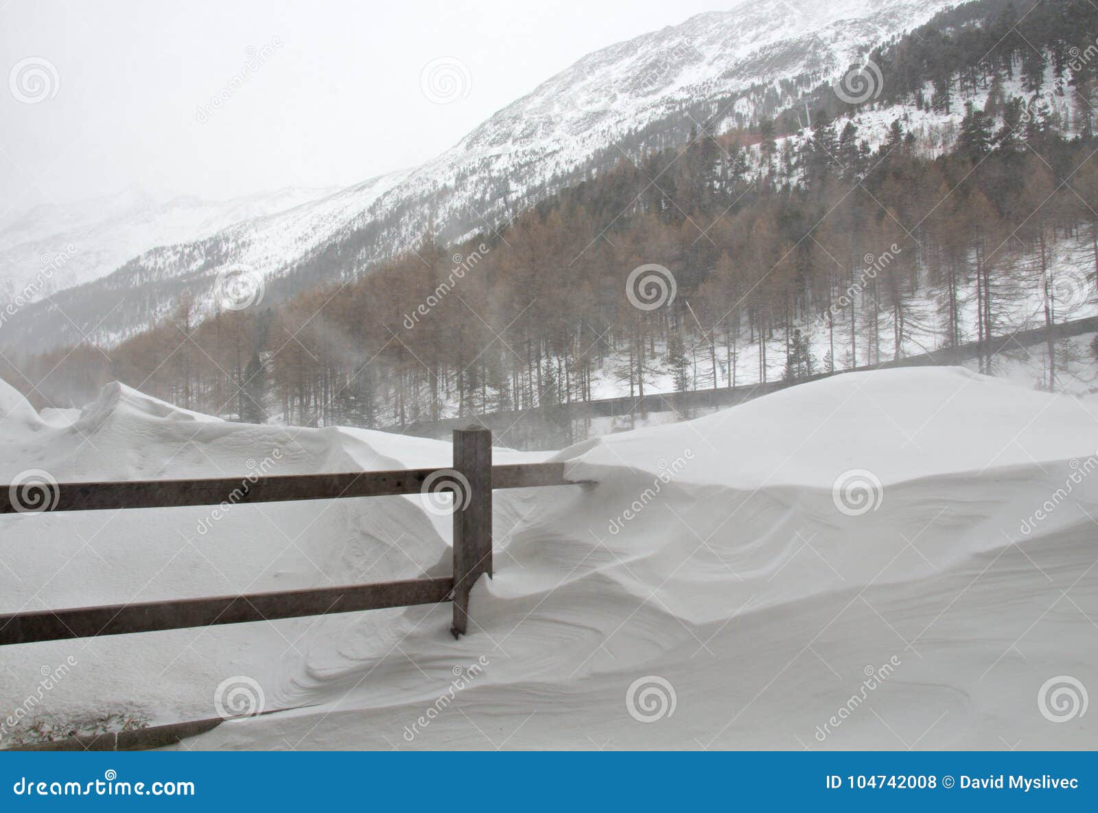 Snow storm in the Alps. stock photo. Image of snowy - 104742008