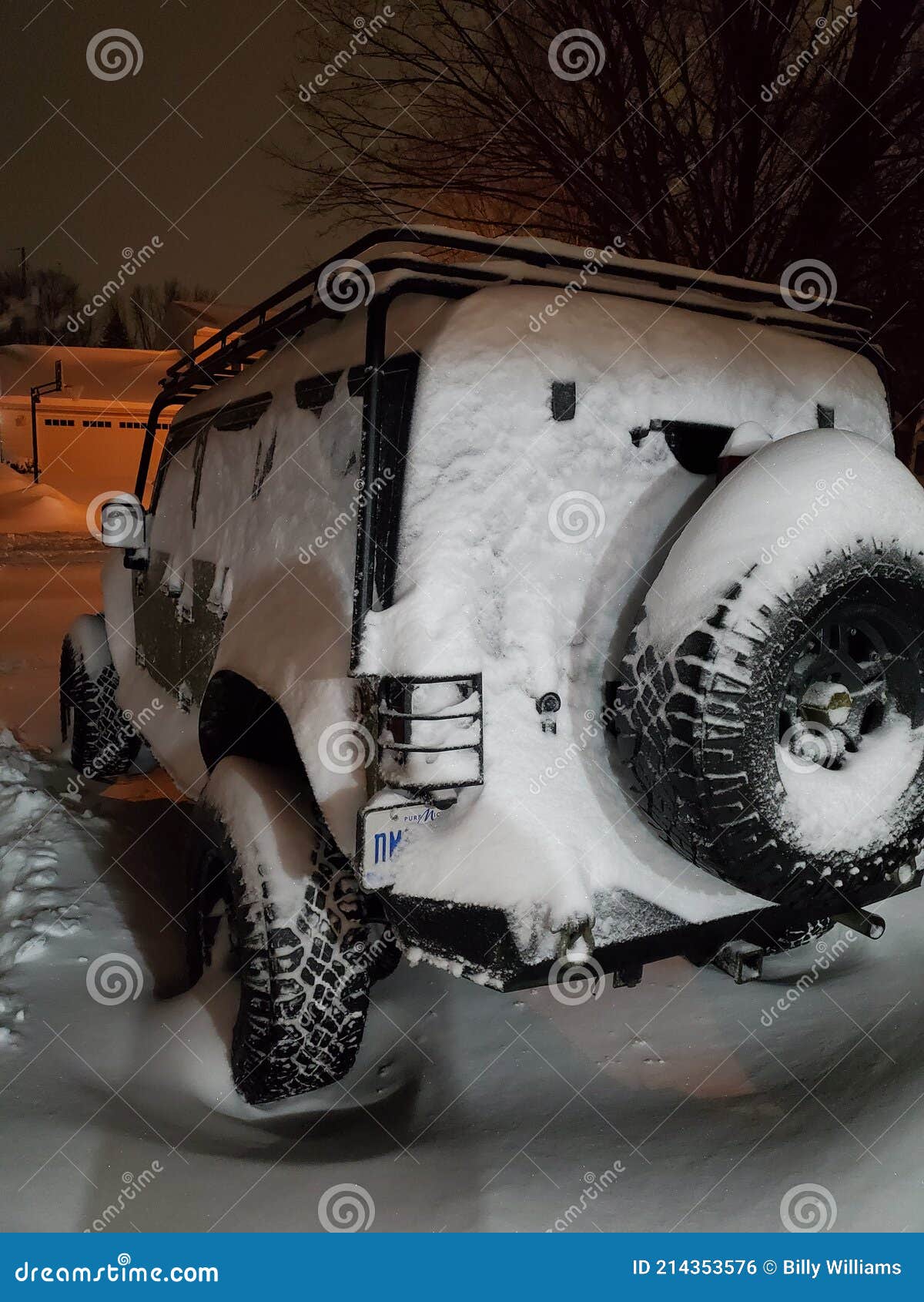 2021 Snow Storm the Jeep Wrangler Was Covered in Snow Stock Photo ...