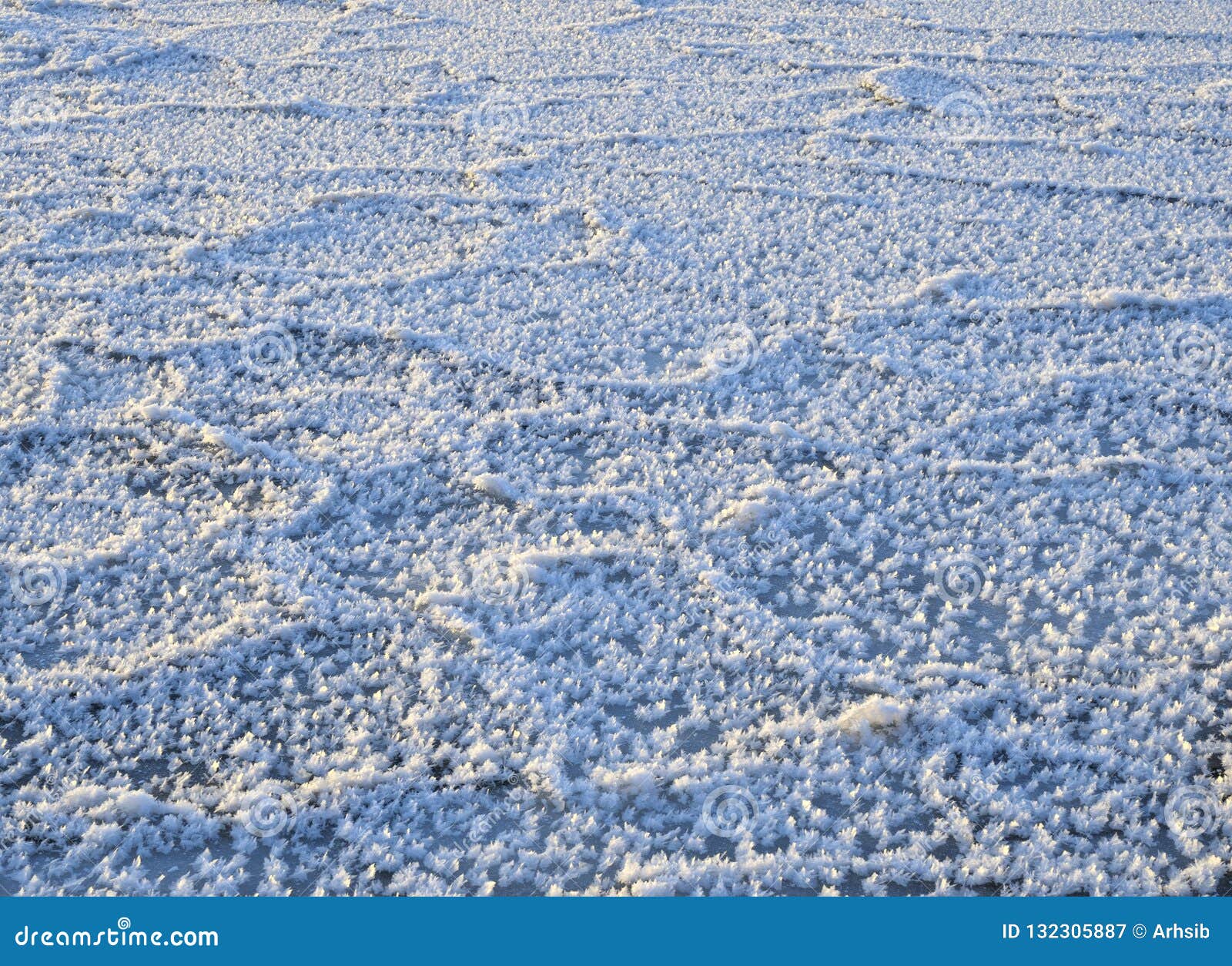 Snow Structures on the Blue Ice of the River Stock Image - Image of ...