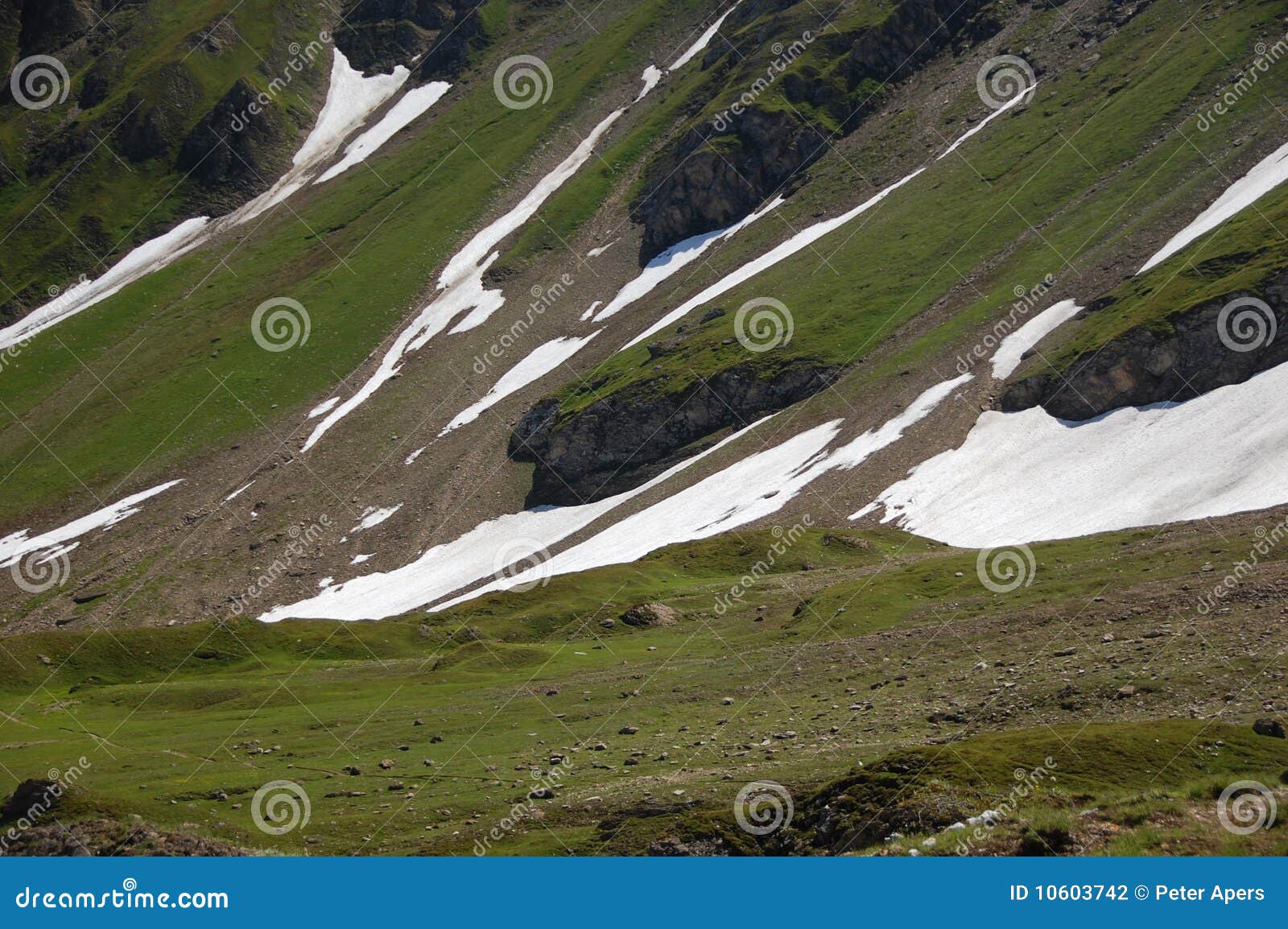 Snow in summer stock photo. Image of middle, sunshine - 10603742