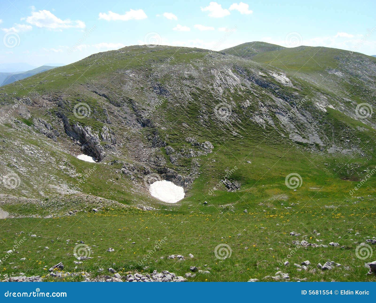 Snow in summer stock photo. Image of clouds, grass, health - 5681554