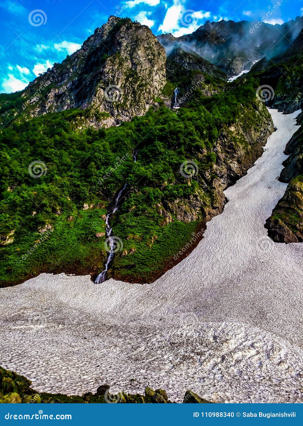 Snow in summer stock photo. Image of snow, georgia, snowy - 110988340