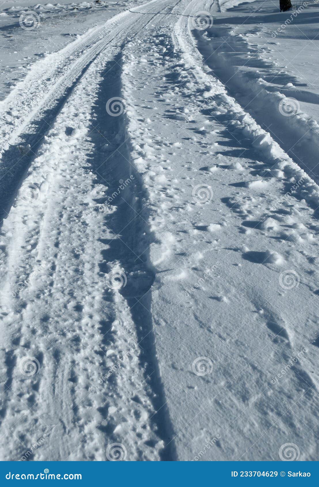 Snow surface detail stock image. Image of trace, blue - 233704629