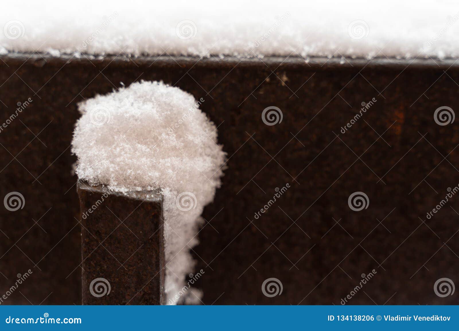 Snow on the Surface of the Metal Structure Stock Photo - Image of metal ...