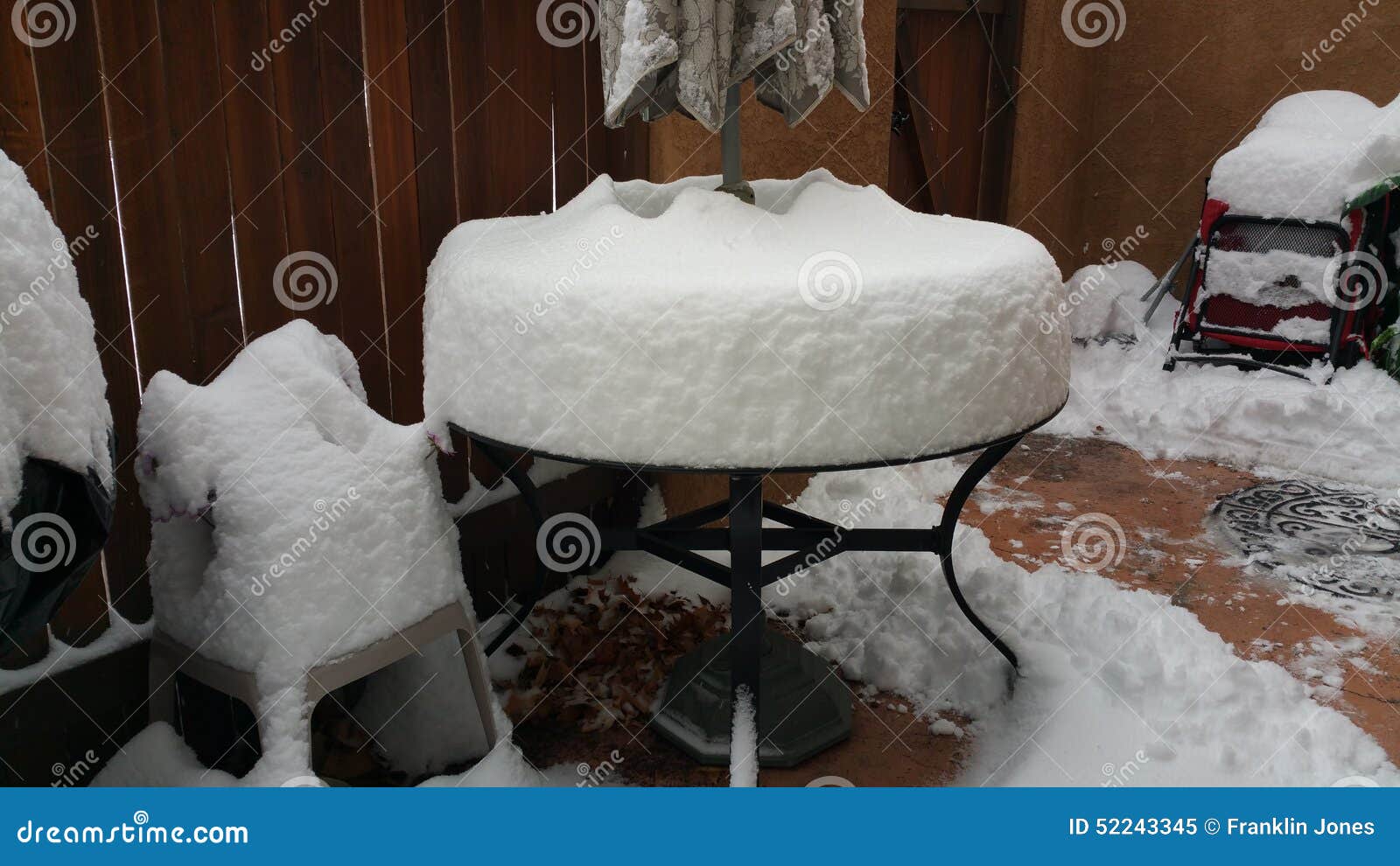 Snow table stock image. Image of table, snow, year - 52243345