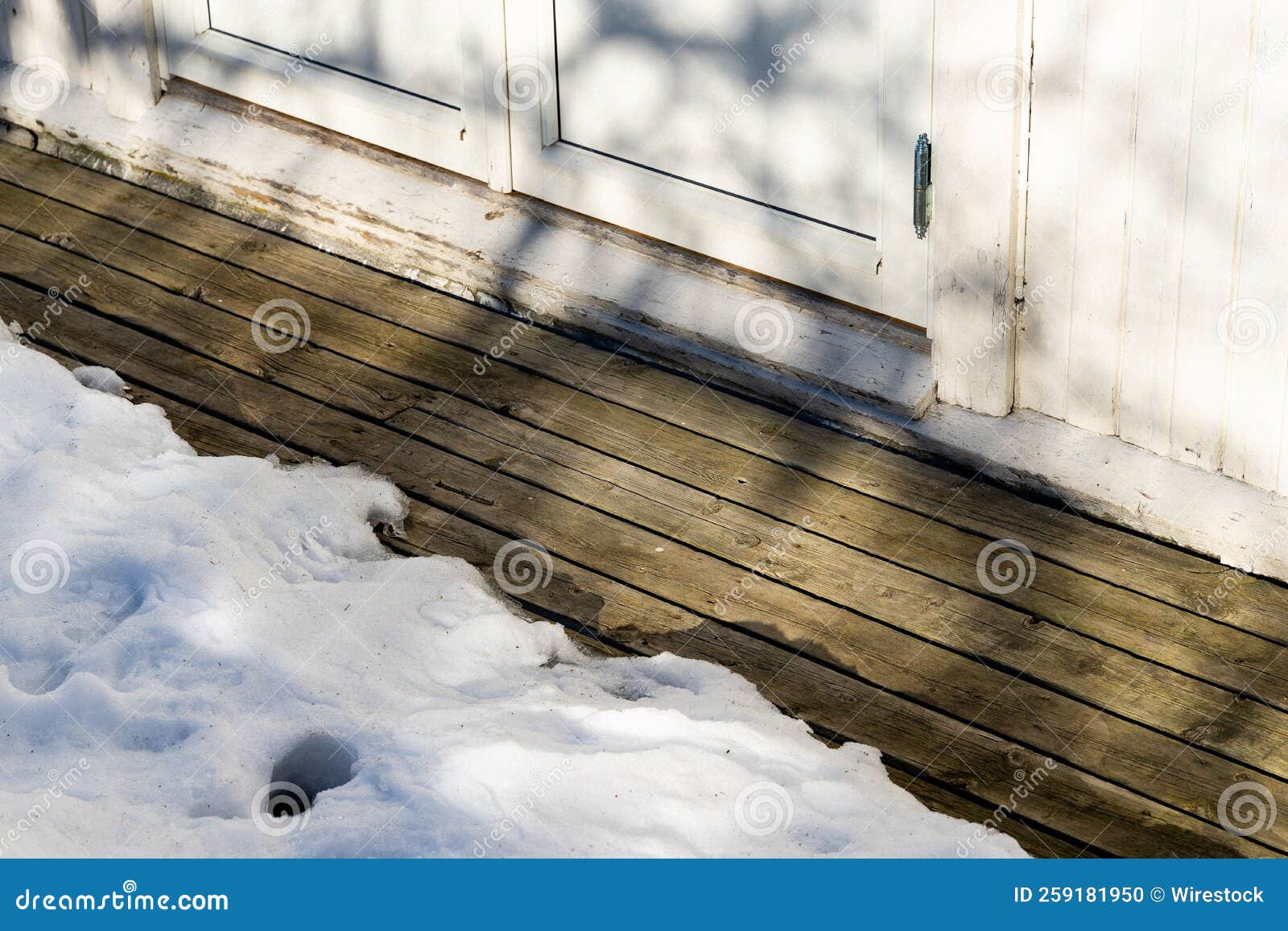 Snow on the Terrace in the Sun Stock Photo - Image of vinter, terrasse ...