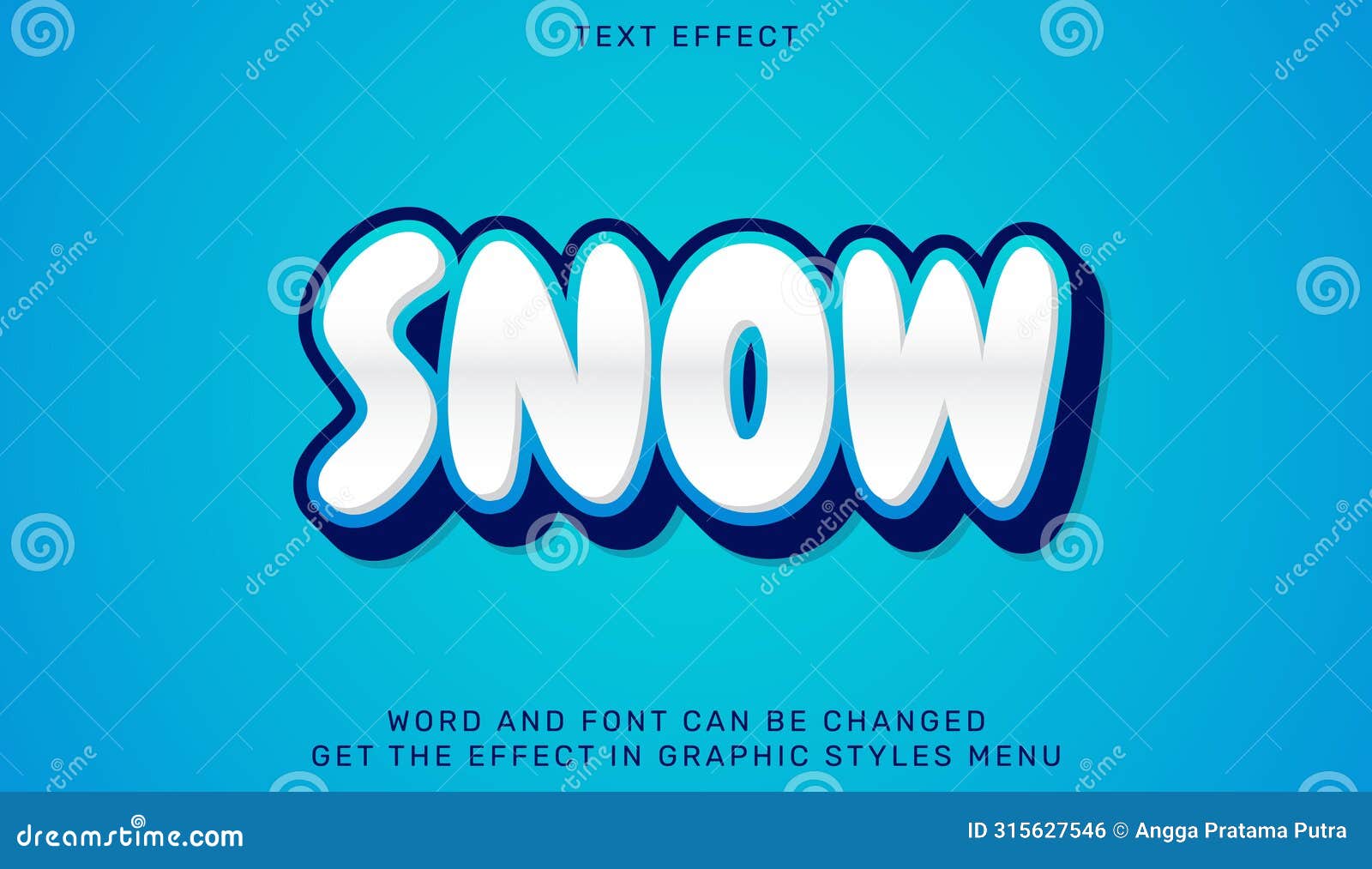 Snow Text Effect Template in 3d Design Stock Vector - Illustration of ...