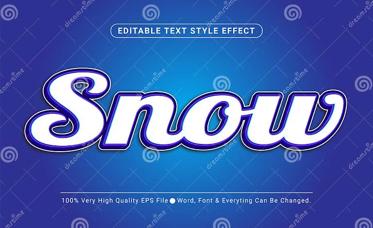 Winter Snow Text Style Effect, Editable Text Effect Stock Vector ...