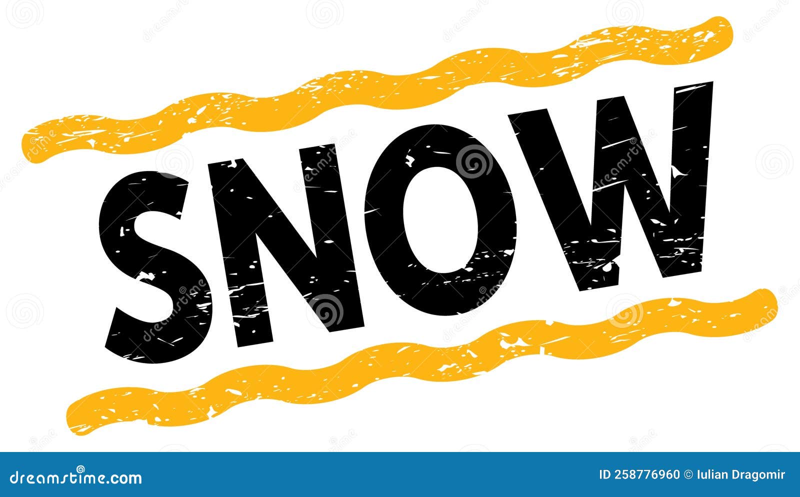 SNOW Text on Yellow-black Lines Stamp Sign Stock Illustration ...
