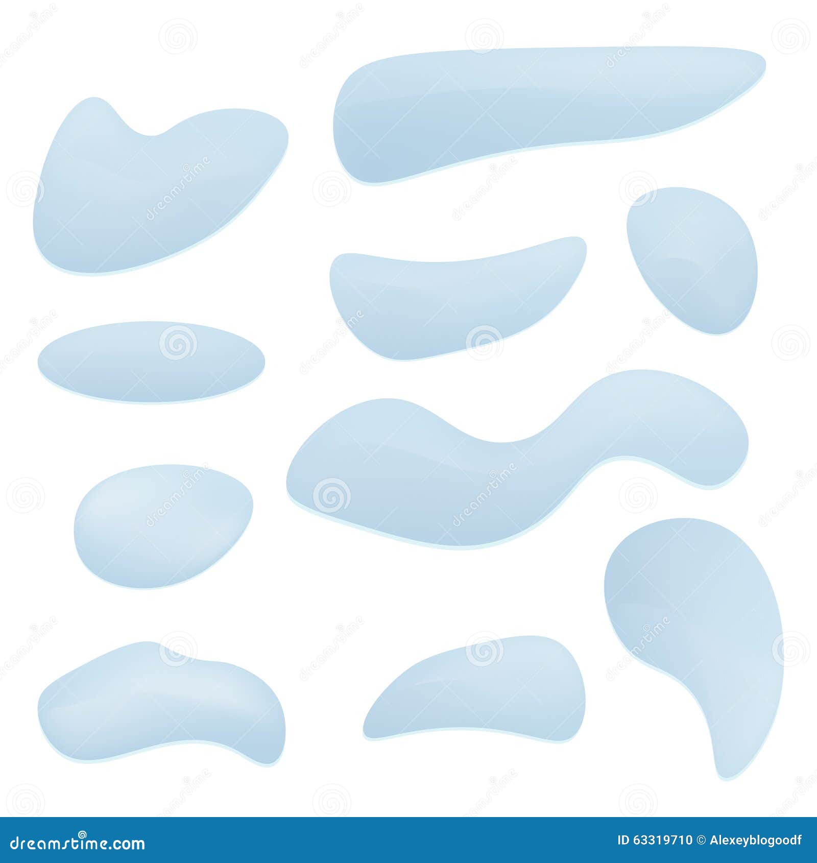 Snow Texture Design Elements Set. Snow Cap, Snowball, Snowdrift Stock ...