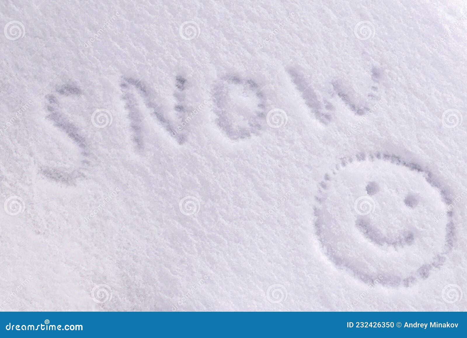 Snow Texture is Drawn with a Smiley Face and the Inscription Snow Stock ...
