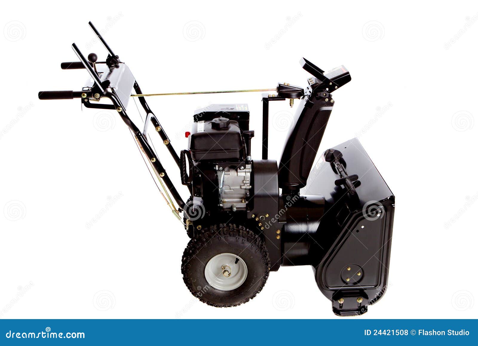 Snow Thrower Isolated on White Stock Photo - Image of clear, black ...