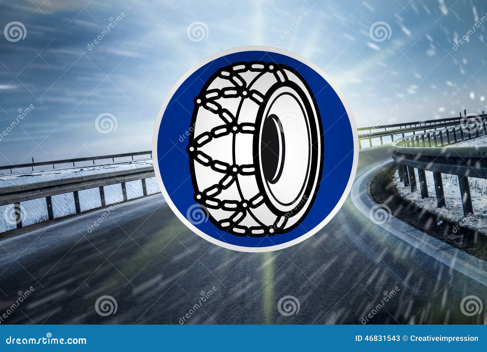 Snow tire sign stock image. Image of tyre, highway, winter - 46831543
