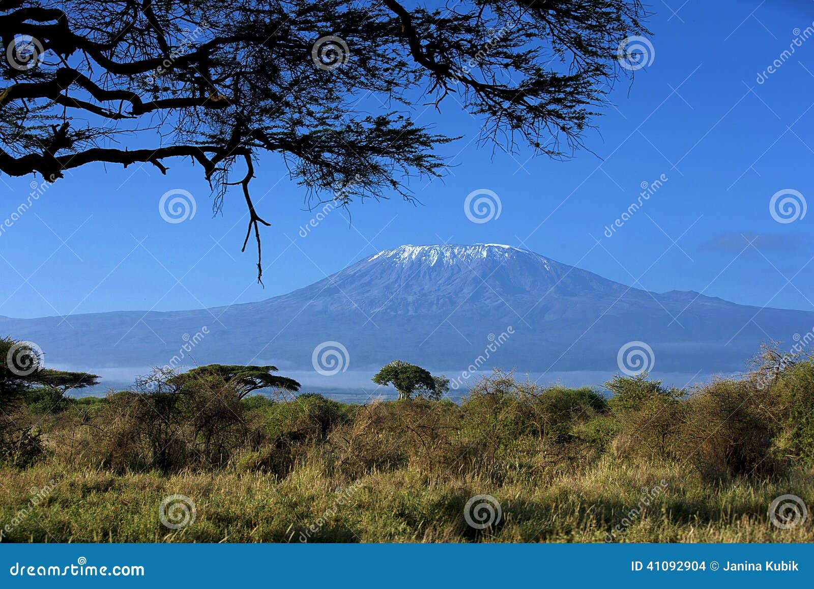 Snow on Top of Mount Kilimanjaro in Amboseli Stock Photo - Image of ...