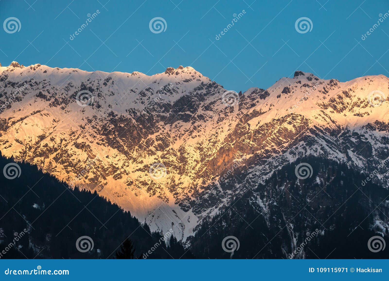 Snow on the Top of the Mountains Stock Image - Image of nature, slope ...