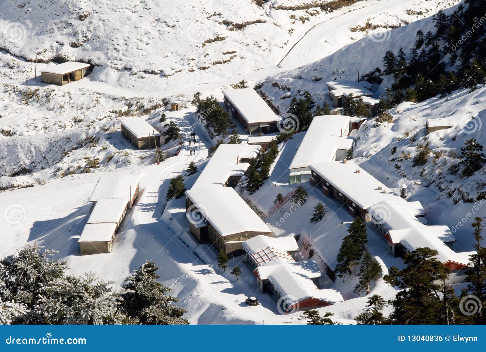 Snow town stock photo. Image of christmas, buildings - 13040836