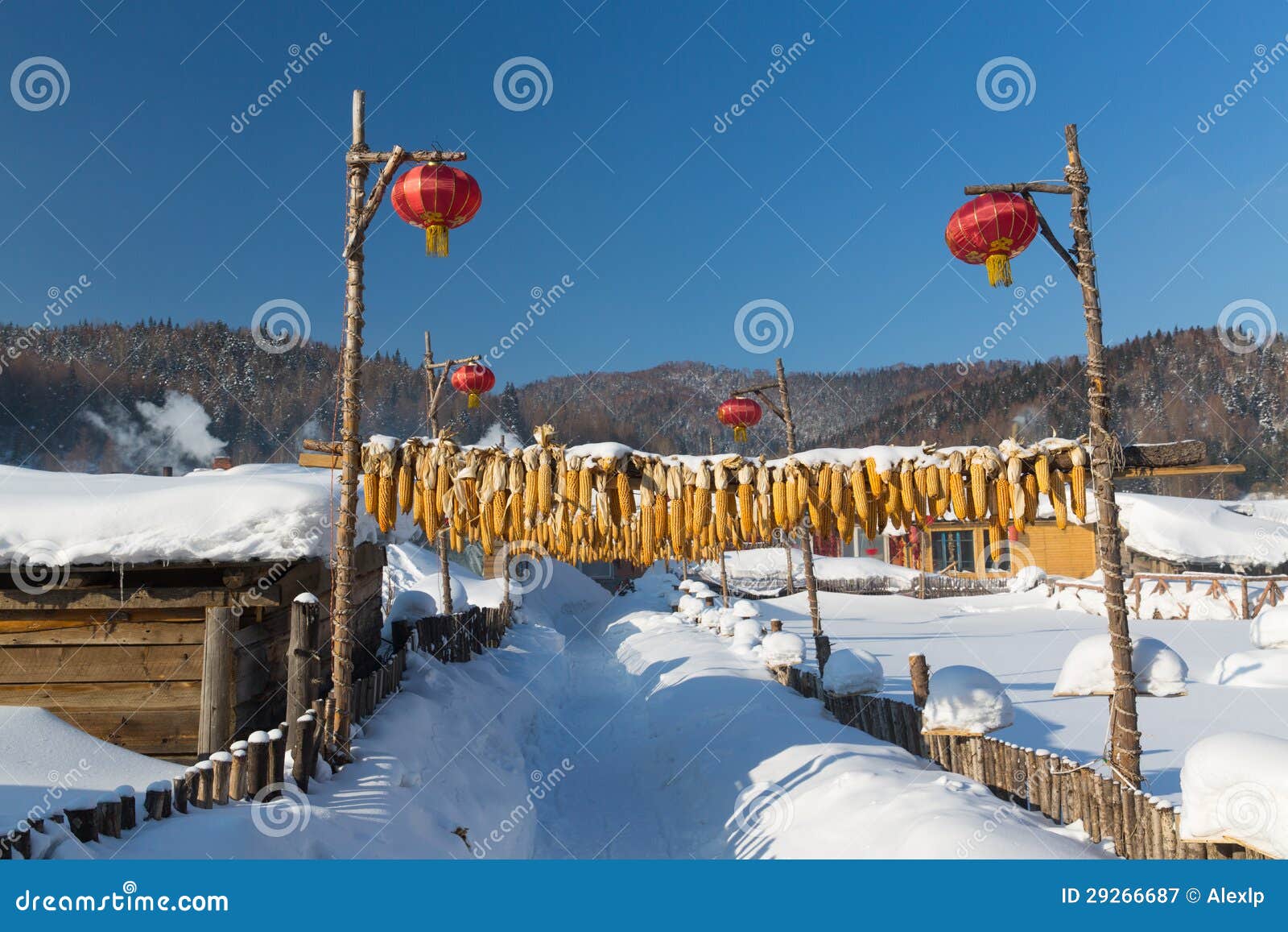 The snow town stock image. Image of architecture, background - 29266687
