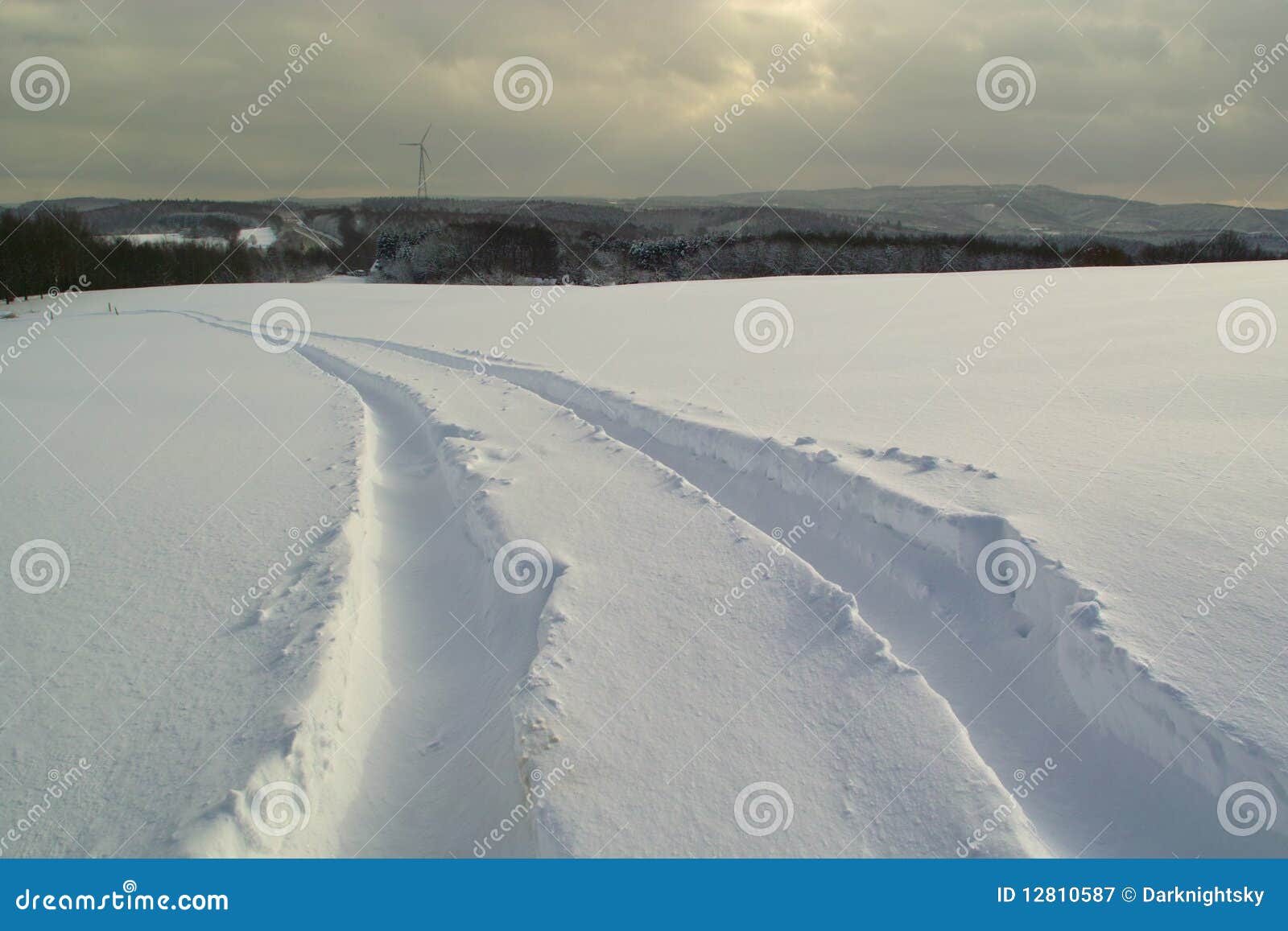 Snow Track stock image. Image of horizon, fresh, christmas - 12810587