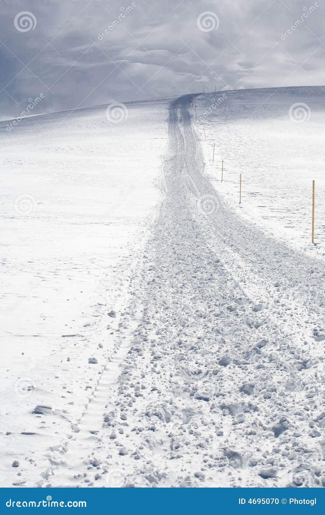Snow Track after Snow Groomer Stock Photo - Image of pattern, bright ...