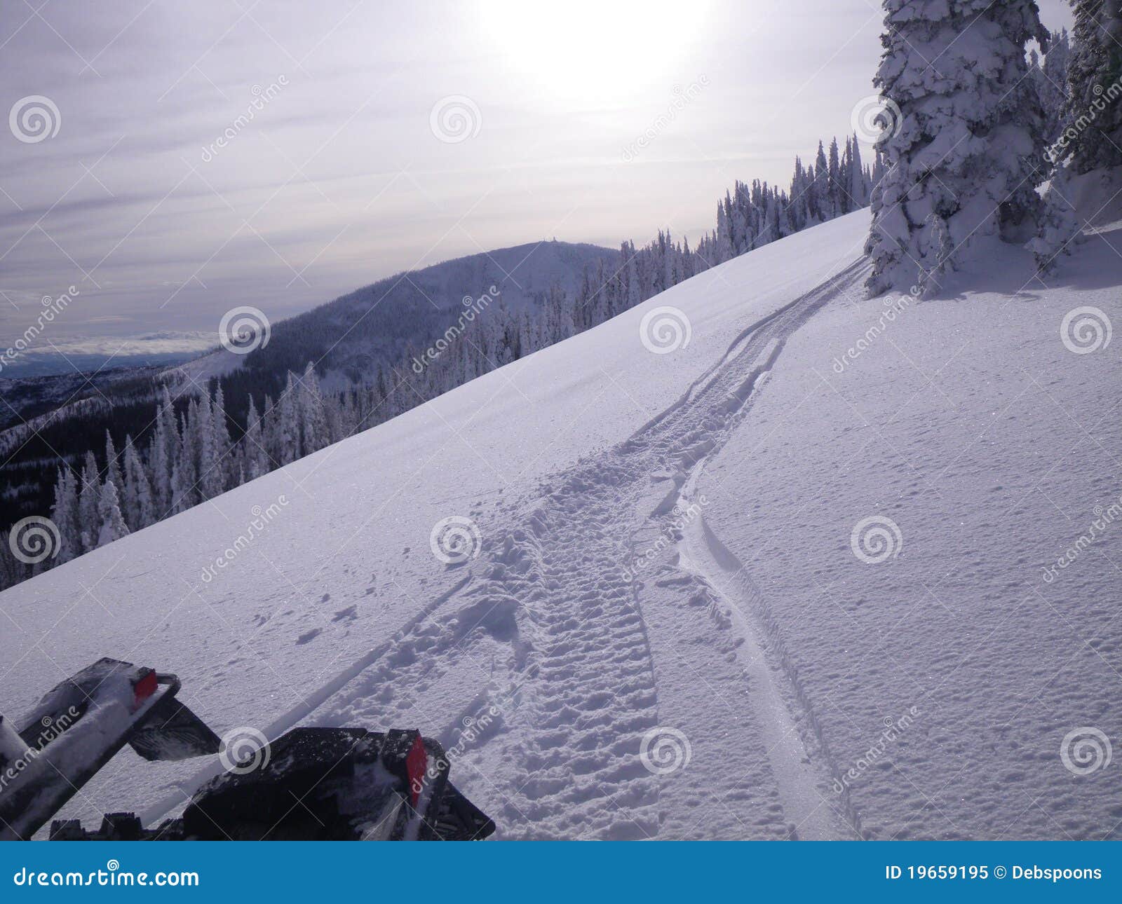 Snow Tracks in the Mountains Stock Image - Image of tacks, landscape ...