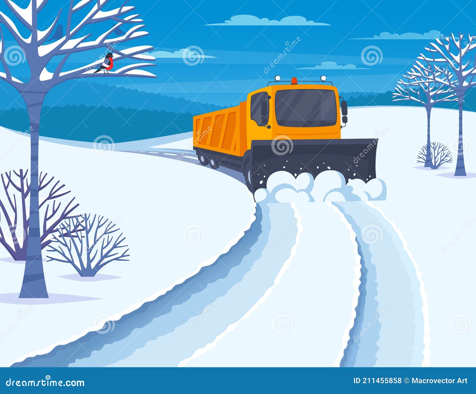 Snow Transport Illustration Stock Vector - Illustration of clearing ...