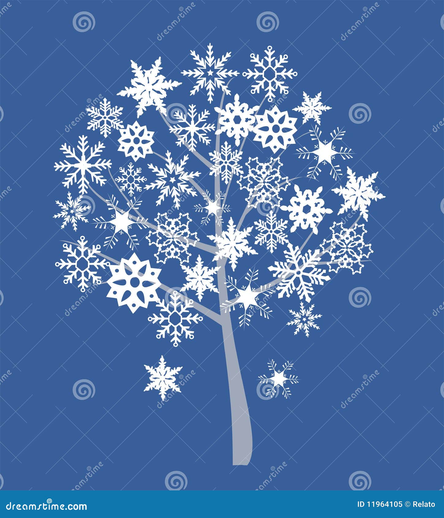 Snow tree stock vector. Illustration of freeze, circle - 11964105