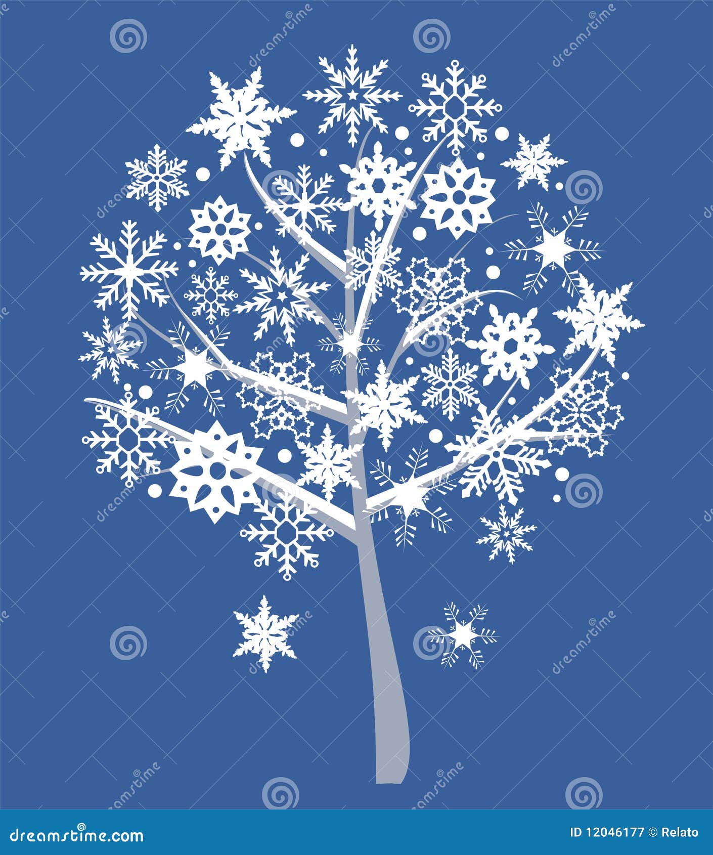 Snow tree stock vector. Illustration of graphic, frost - 12046177