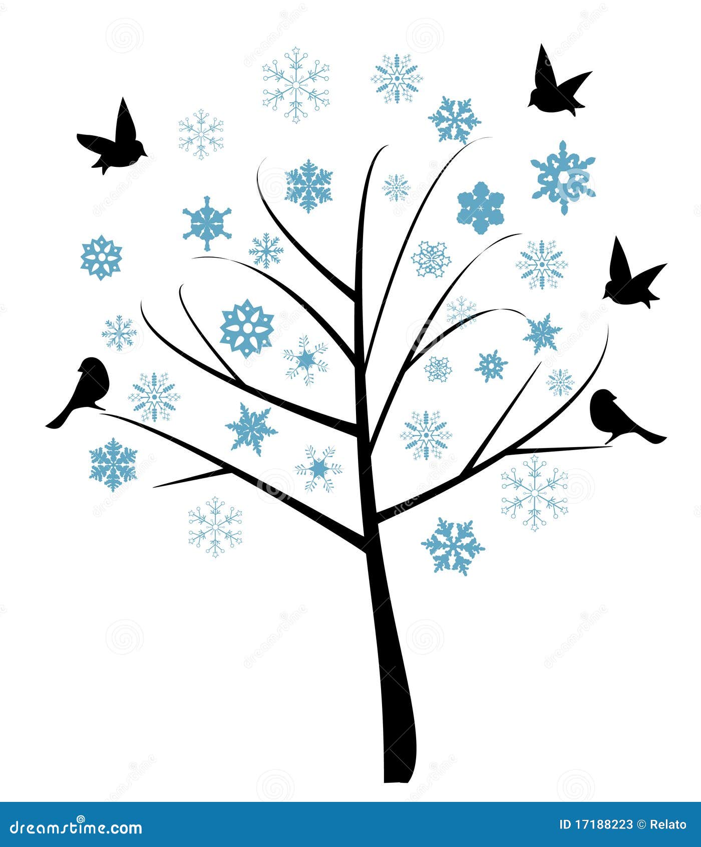 Snow tree stock vector. Illustration of colorful, chilly - 17188223