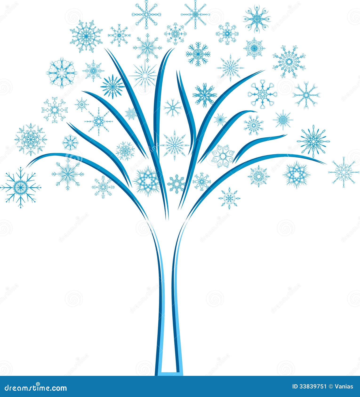 Snow tree stock vector. Illustration of bare, holiday - 33839751