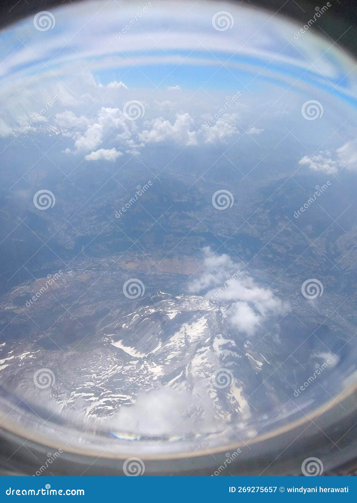 Snow Up on the Mountain Inside the Aircraft Stock Image - Image of ...