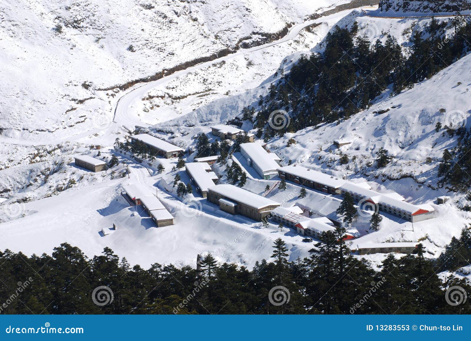 Snow village stock image. Image of environment, hehuan - 13283553