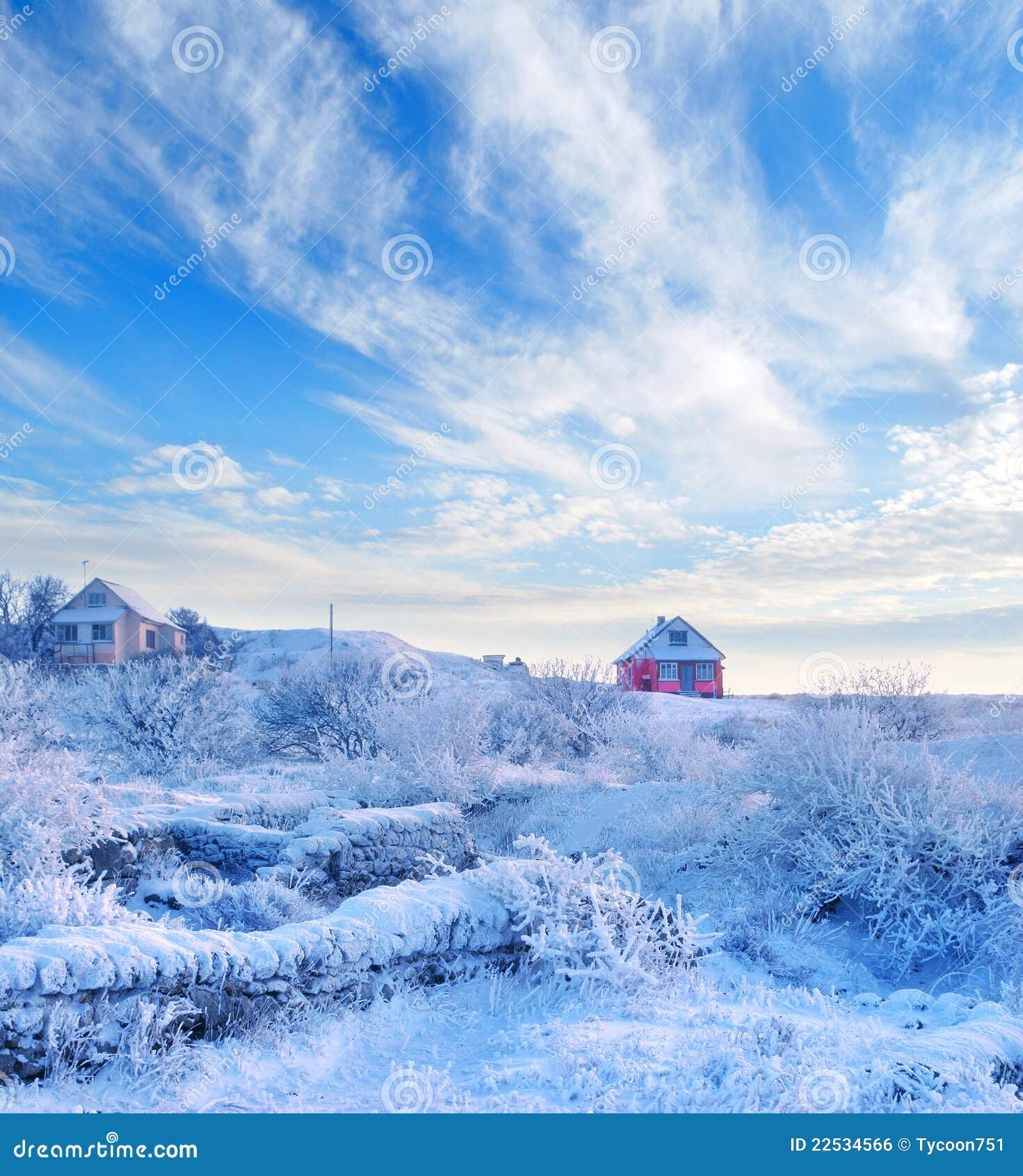 Snow in village stock photo. Image of hoarfrost, urban - 22534566