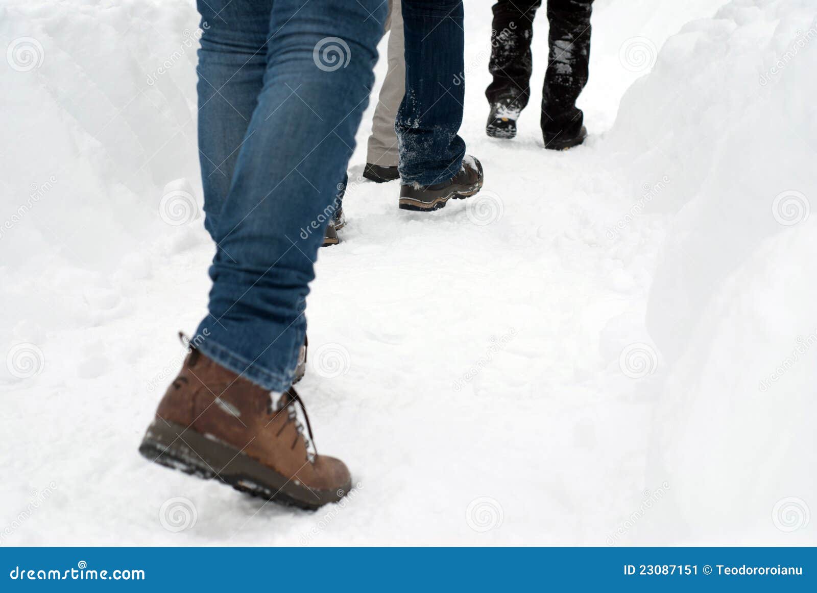 Snow walk stock image. Image of boots, feet, winter, squeaky - 23087151
