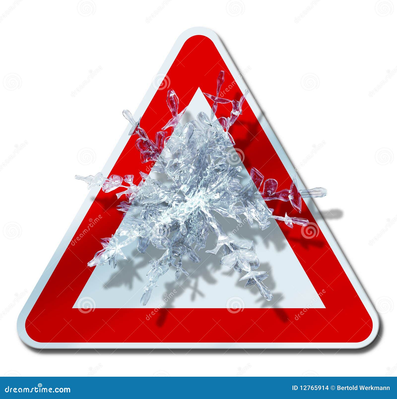 Snow warning sign stock illustration. Illustration of safety - 12765914