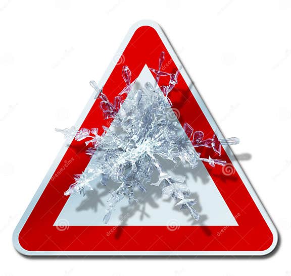 Snow warning sign stock illustration. Illustration of safety - 12765914