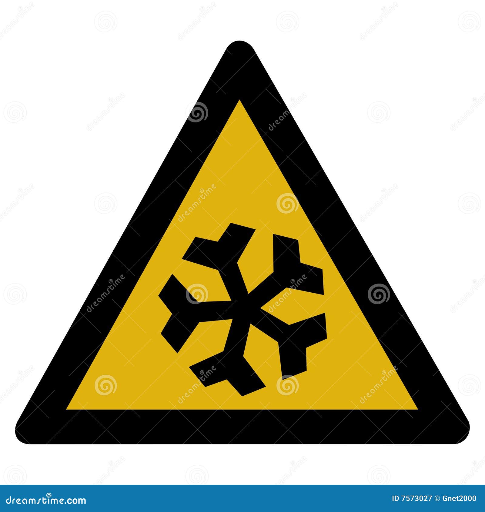 Snow warning sign stock illustration. Illustration of traffic - 7573027