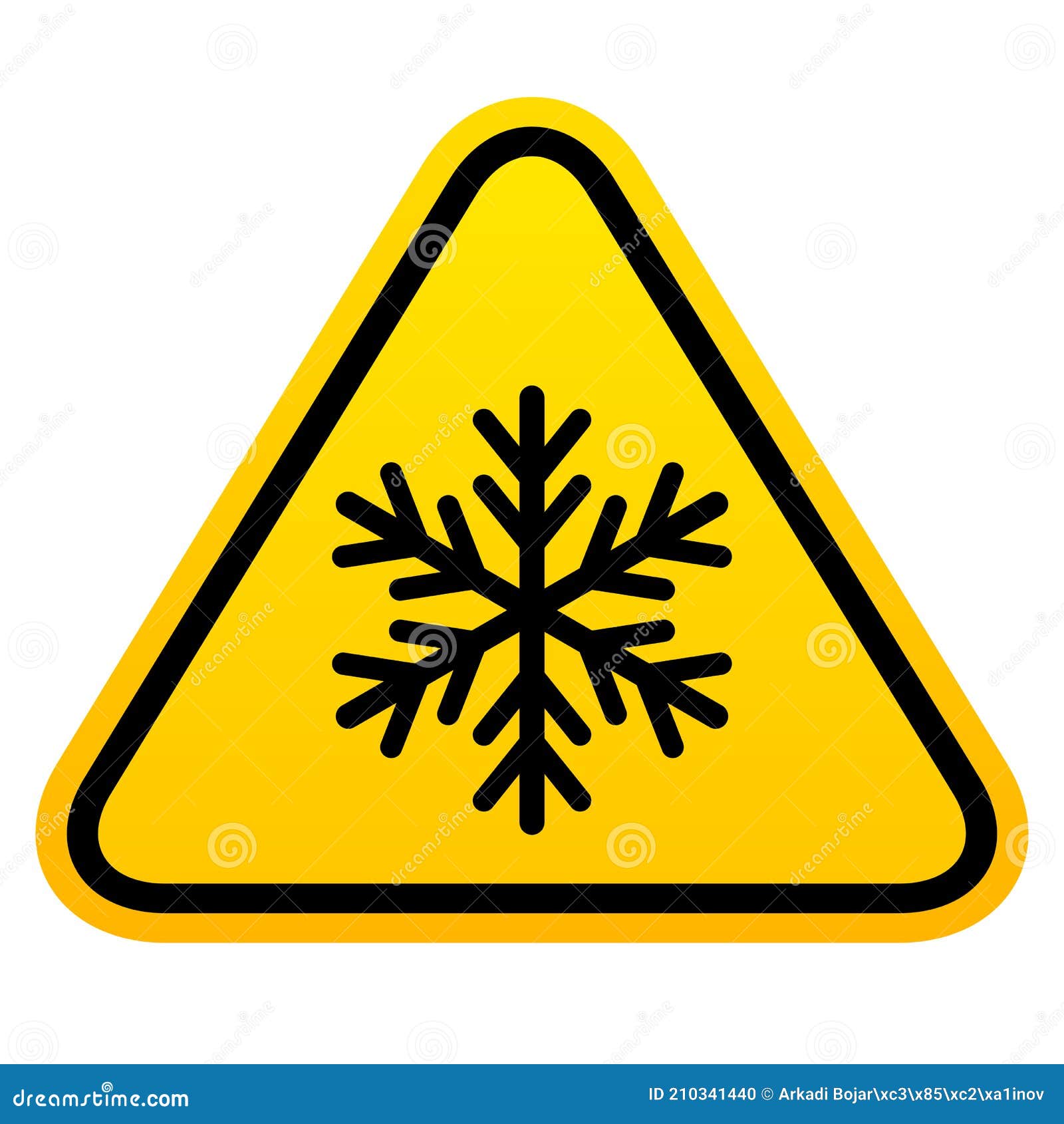 Snow Warning Sign, Weathered With Snowflaces. Vector Illustration. Red ...