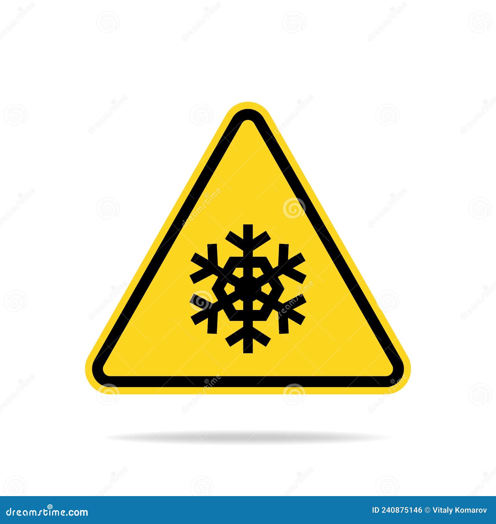 Snow Warning Sign. Triangle Snow Warning Sign. Vector Illustration ...