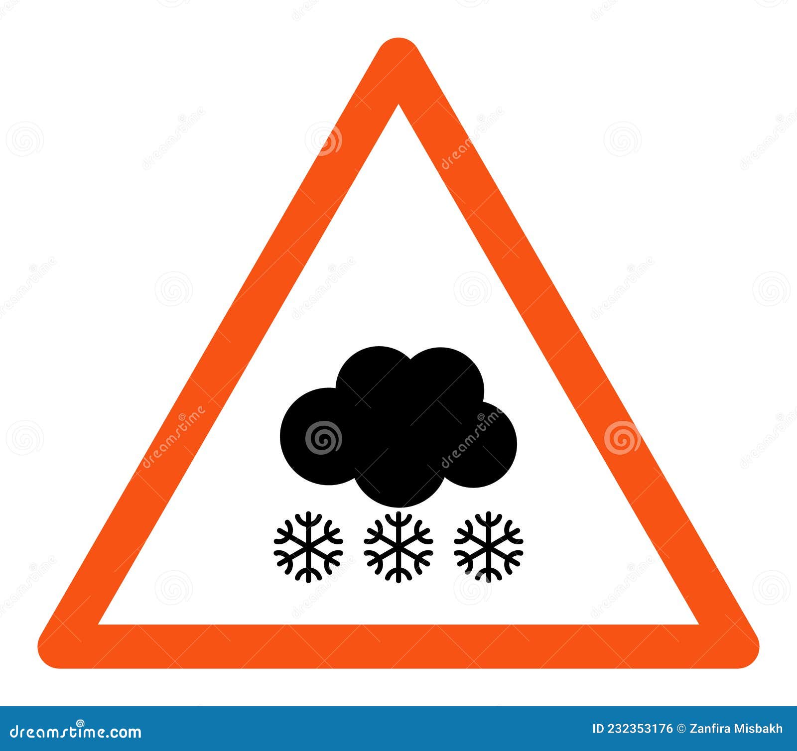 Snow Warning Vector Icon Illustration Stock Vector - Illustration of ...