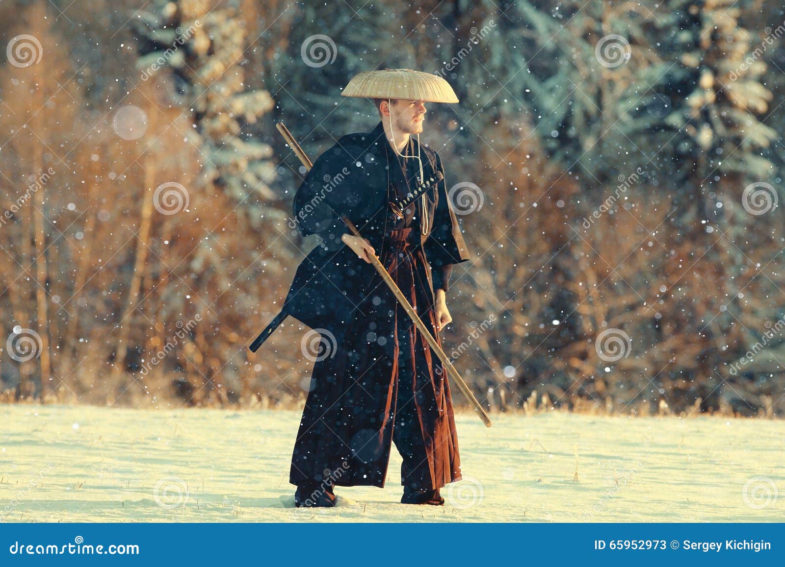 Snow Warrior Meditation stock image. Image of europe - 65952973