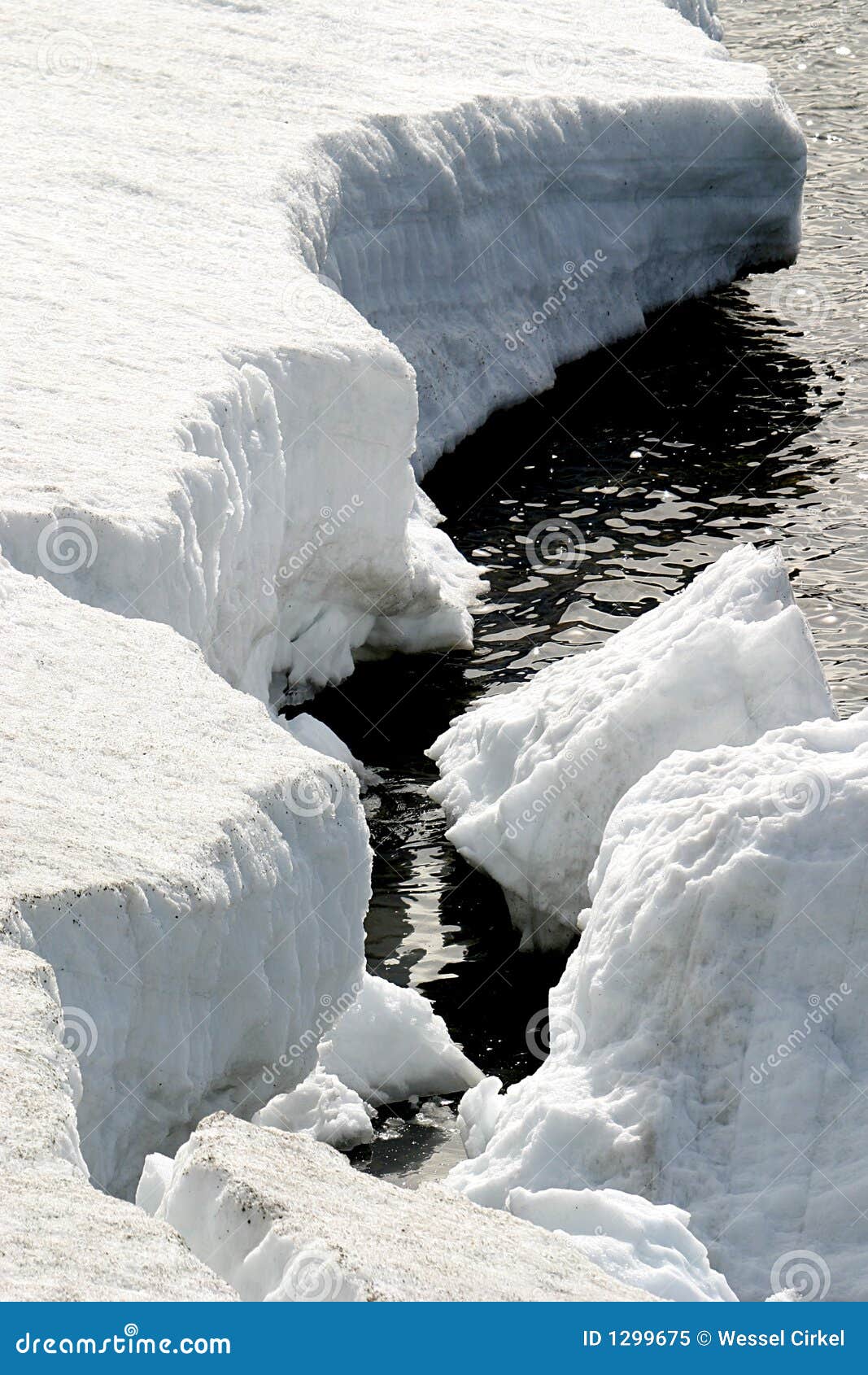 Snow and water stock image. Image of cold, surrounded - 1299675