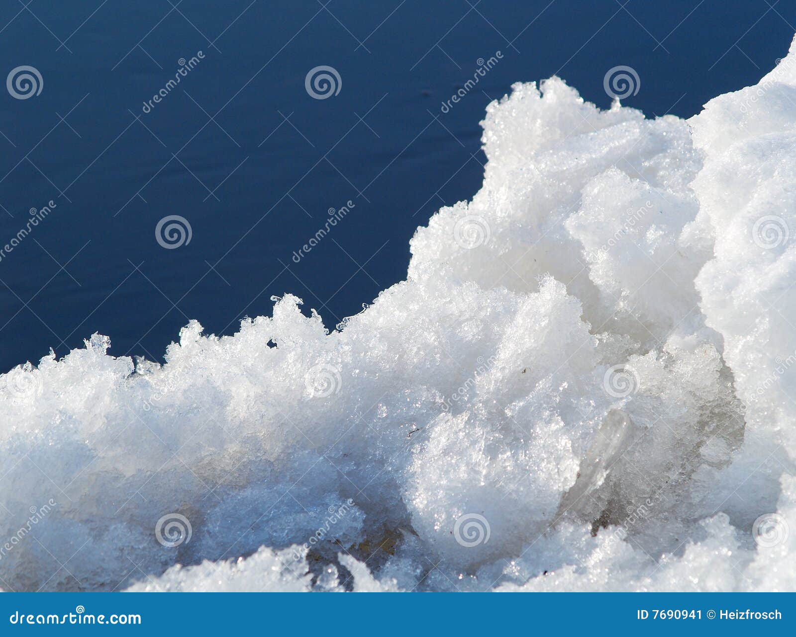 Snow in the water stock image. Image of lake, melting - 7690941