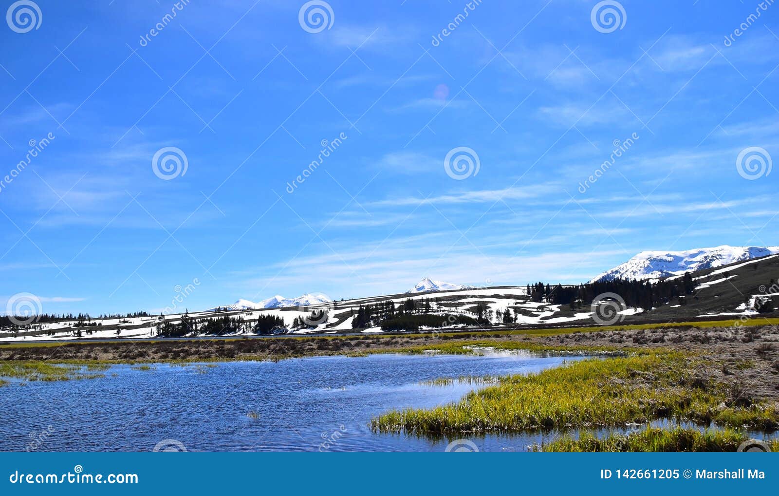 Snow and water in winter stock image. Image of nature - 142661205